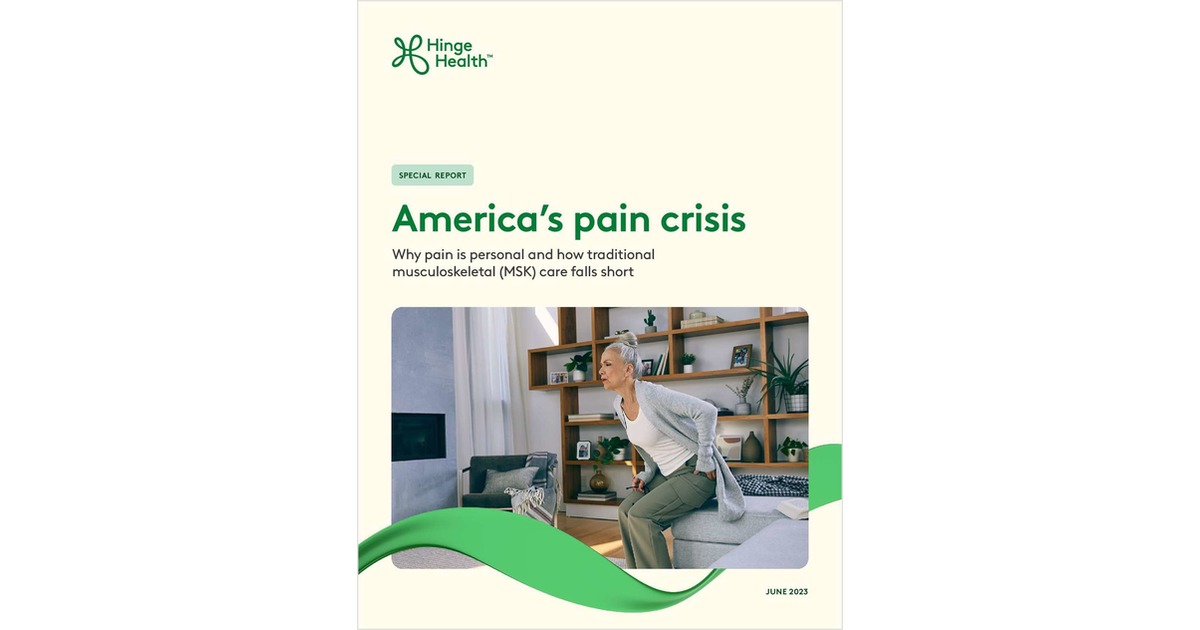 America's pain crisis: Pain is Personal and Traditional Musculoskeletal ...