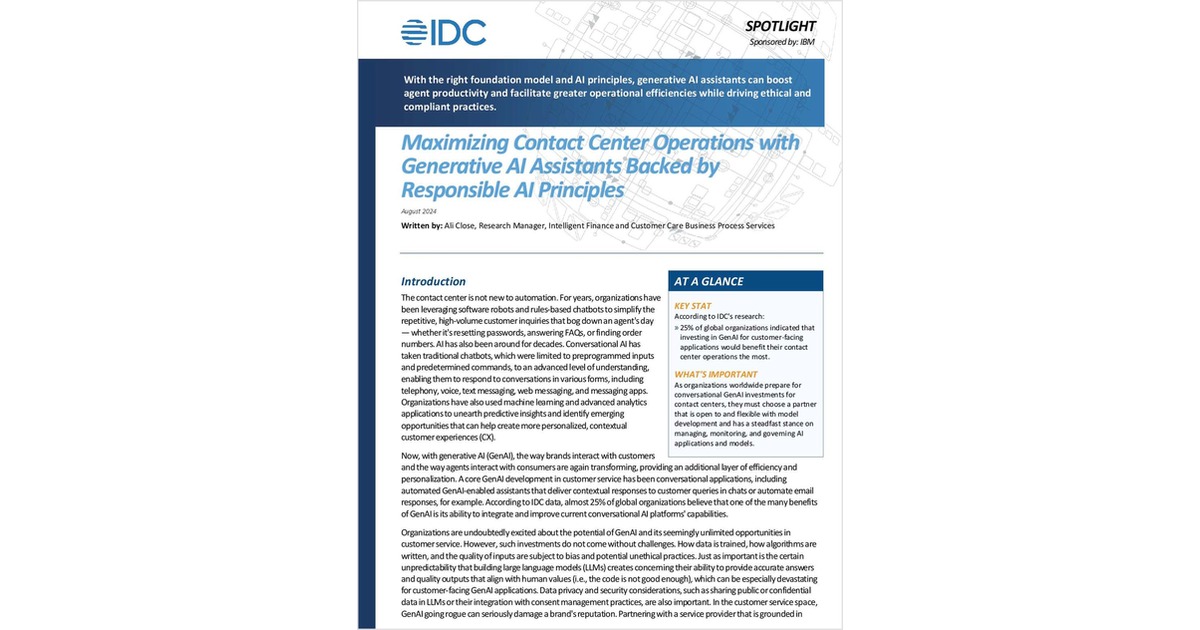 Maximizing Contact Center Operations with Generative AI Assistants ...