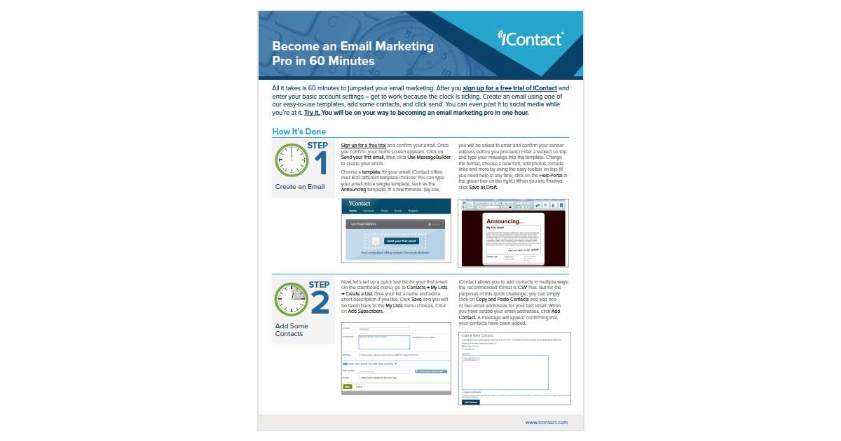 Become an Email Marketing Pro in 60 Minutes Free How-to Guide