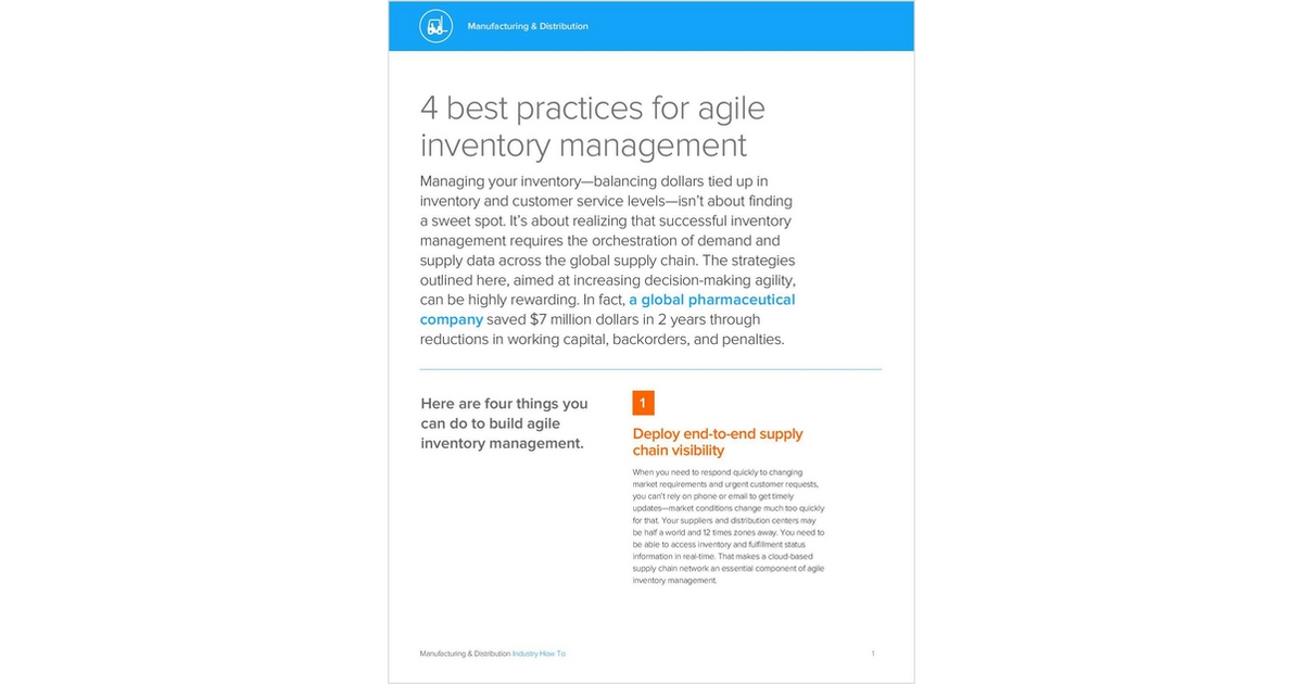 4 Best Practices for Agile Inventory Management, Free Infor Best Practices