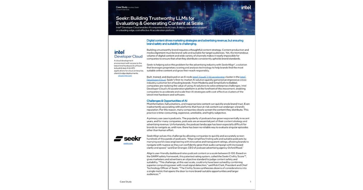 Seekr: Building Trustworthy LLMs for Evaluating & Generating Content at Scale Free Case Study