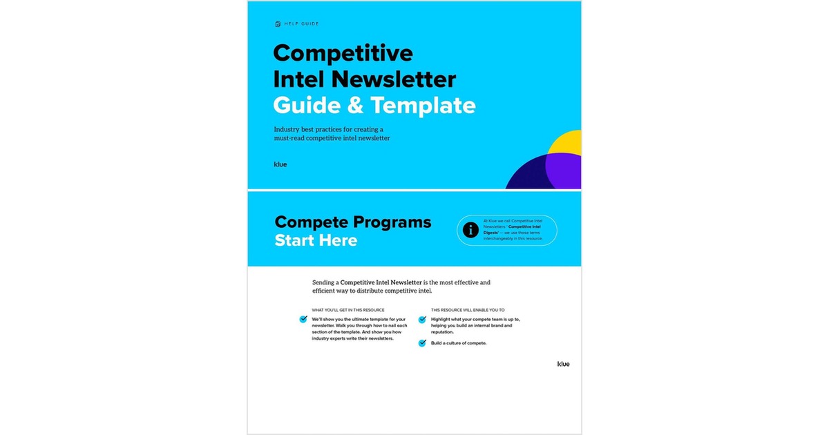 Competitive Intel Newsletter Guide & Template Free eGuide