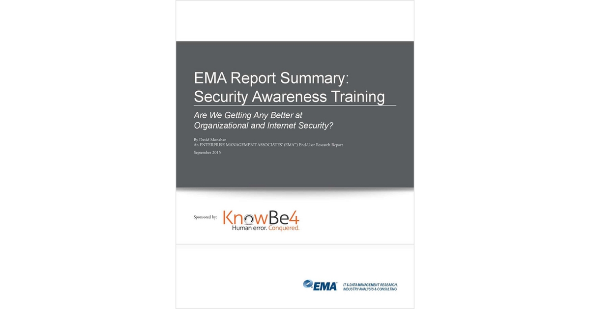 EMA Report Summary: Security Awareness Training, Free KnowBe4 Report