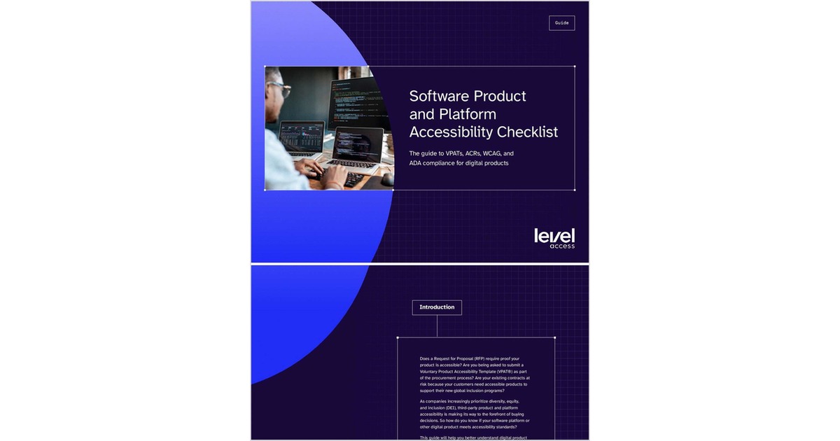 Software Product and Platform Accessibility Checklist The guide to ...