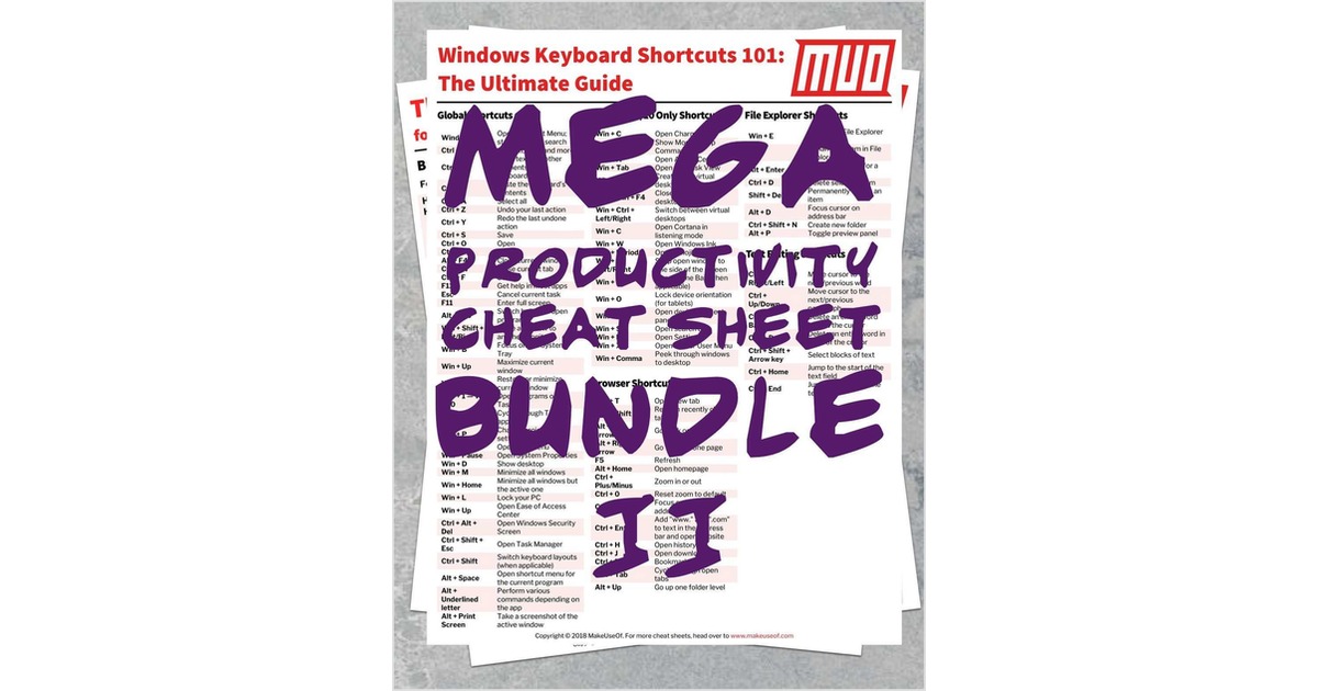 MEGA Productivity Cheat Sheet Bundle 2 Free Cheat Sheet