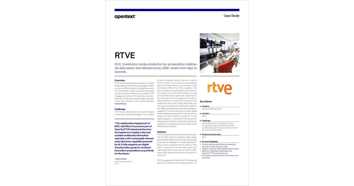 RTVE Spain: Case Study Free Case Study