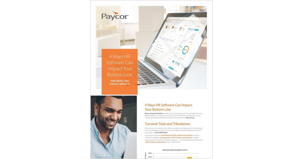 4 Ways HR Software Can Impact Your Bottom Line, Free Paycor, Inc. Guide