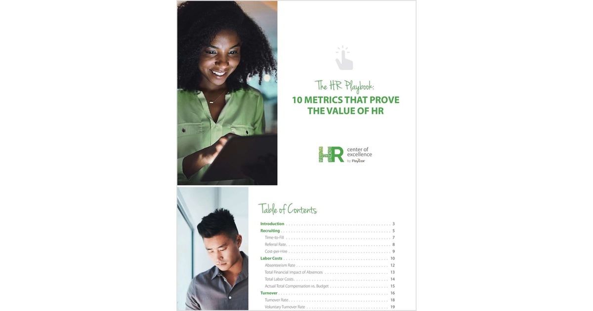 The HR Playbook: 10 Metrics That Prove the Value of HR, Free Paycor ...