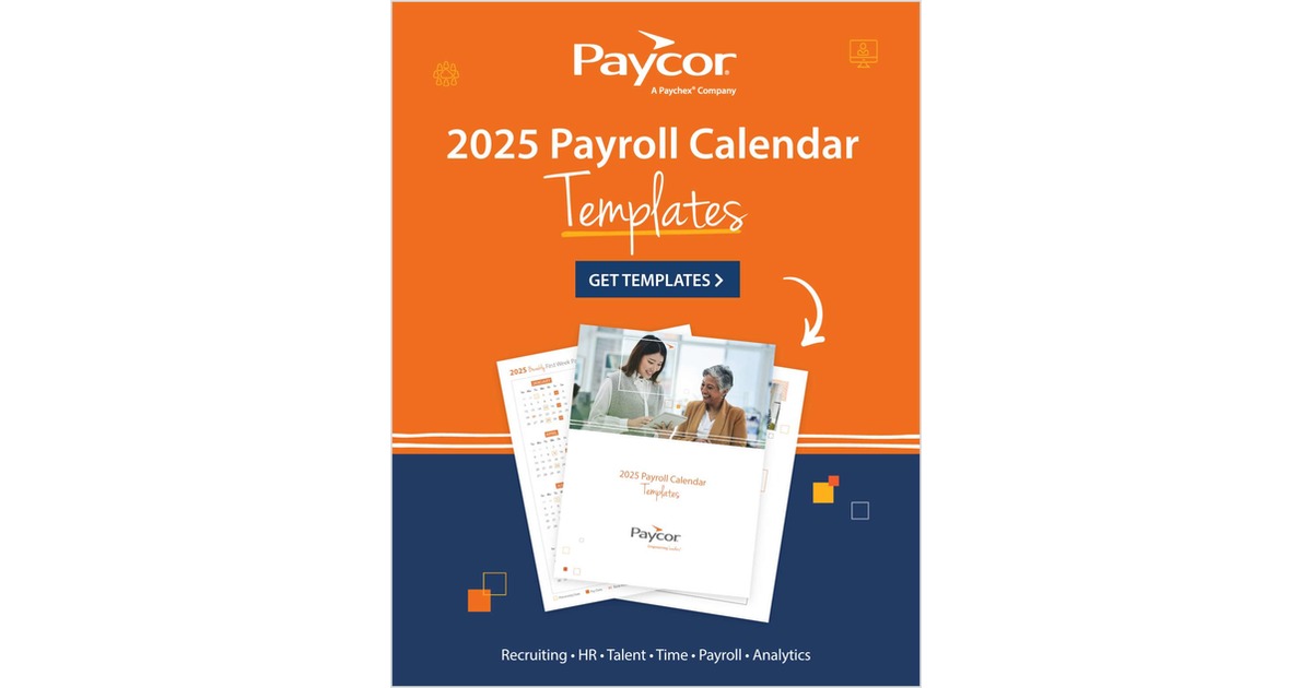 2025 Payroll Calendar Templates, Free Paycor, Inc. Template