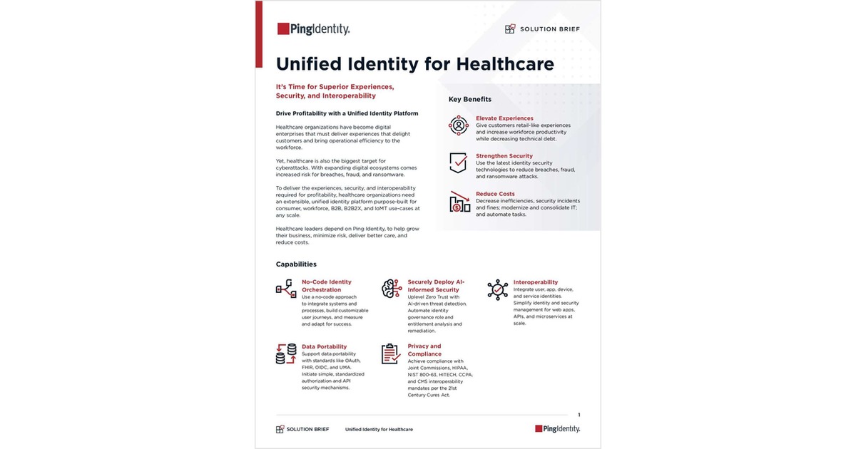 Unified Identity for Healthcare Free Product Overview