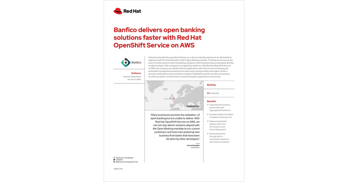 Case Study: Banfico delivers open banking solutions faster with Red Hat ...