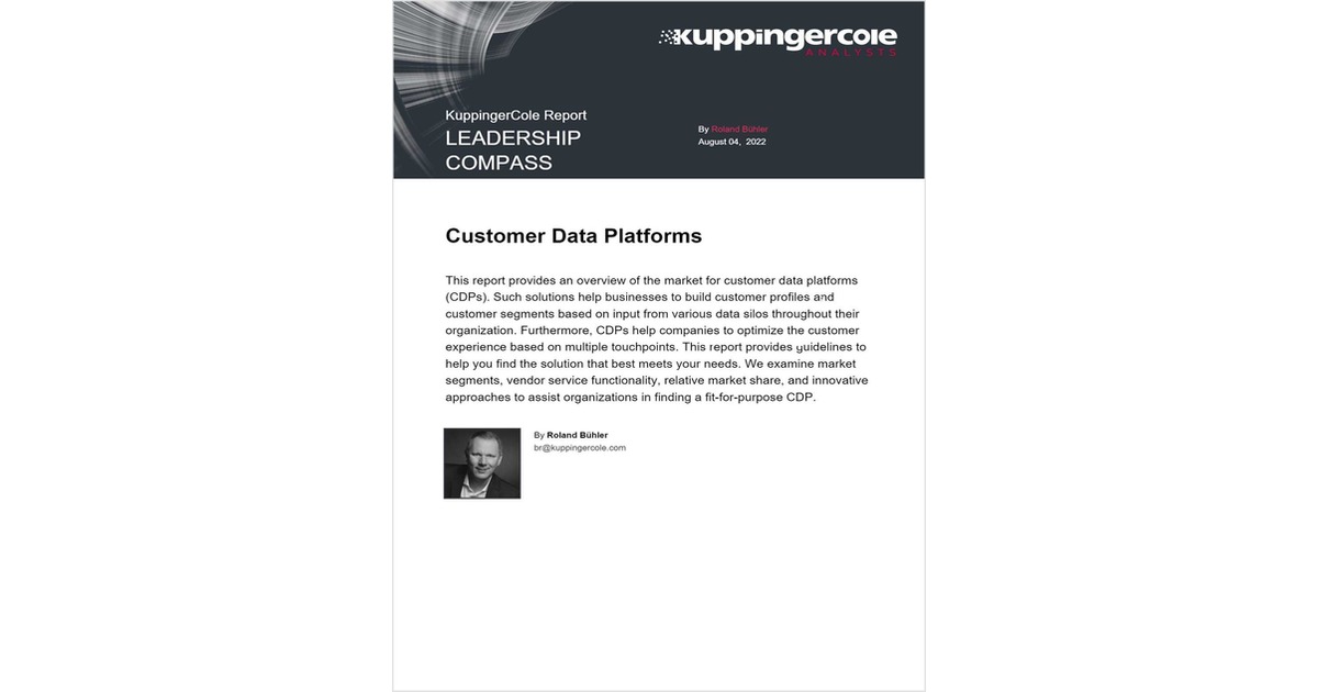 The 2022 KuppingerCole Leadership Compass: Customer Data Platforms ...
