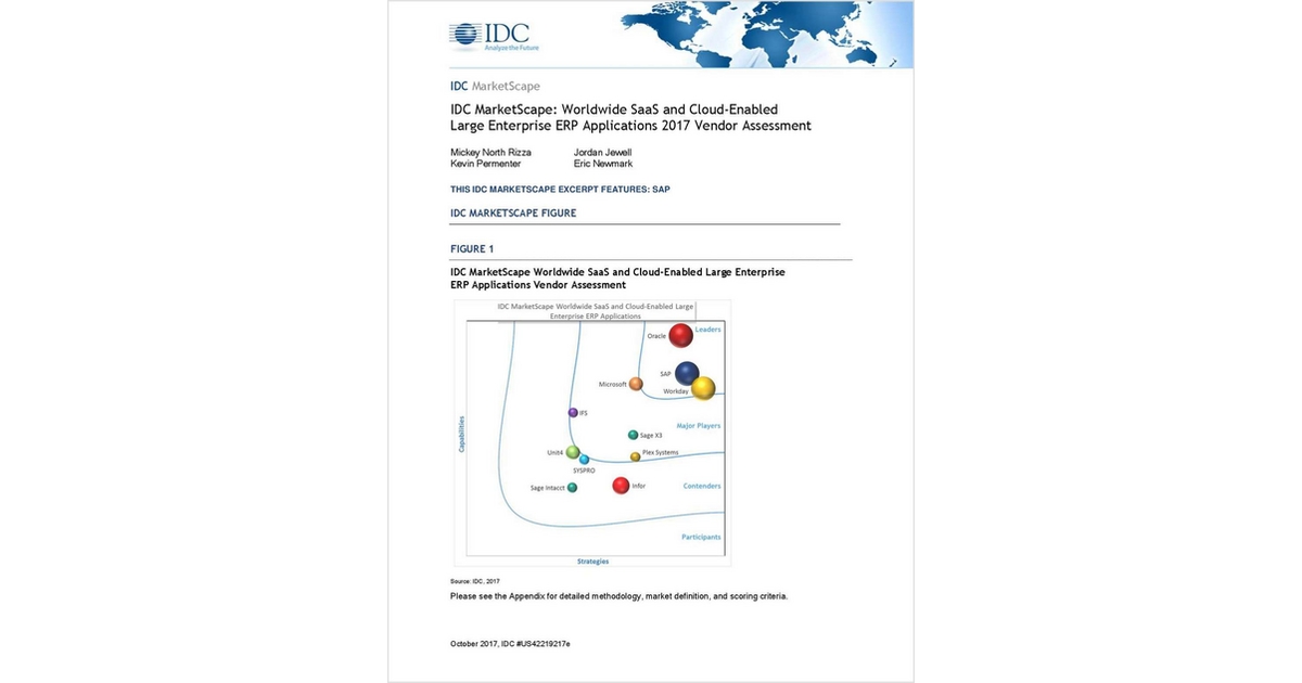 IDC MarketScape: Worldwide SaaS and Cloud-Enabled Large Enterprise ERP ...