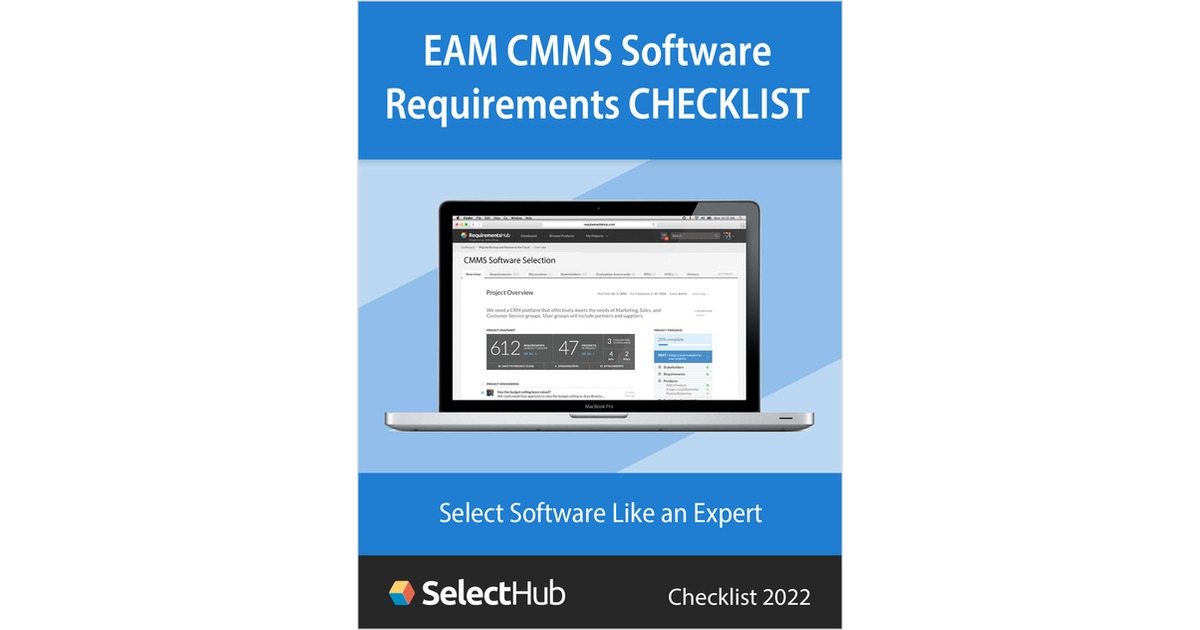 EAM/CMMS Software Requirements Checklist for 2022, Free SelectHub Checklist