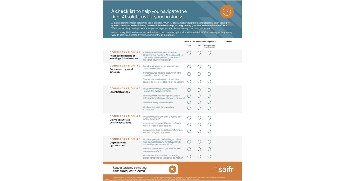 A checklist to help you navigate the right AI solutions for your ...