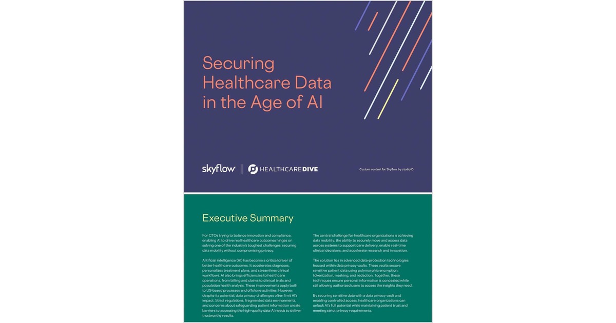 Healthcare's AI Revolution: Secure Data Mobility Unlocked, Free Healthcare Dive's studioID and ...