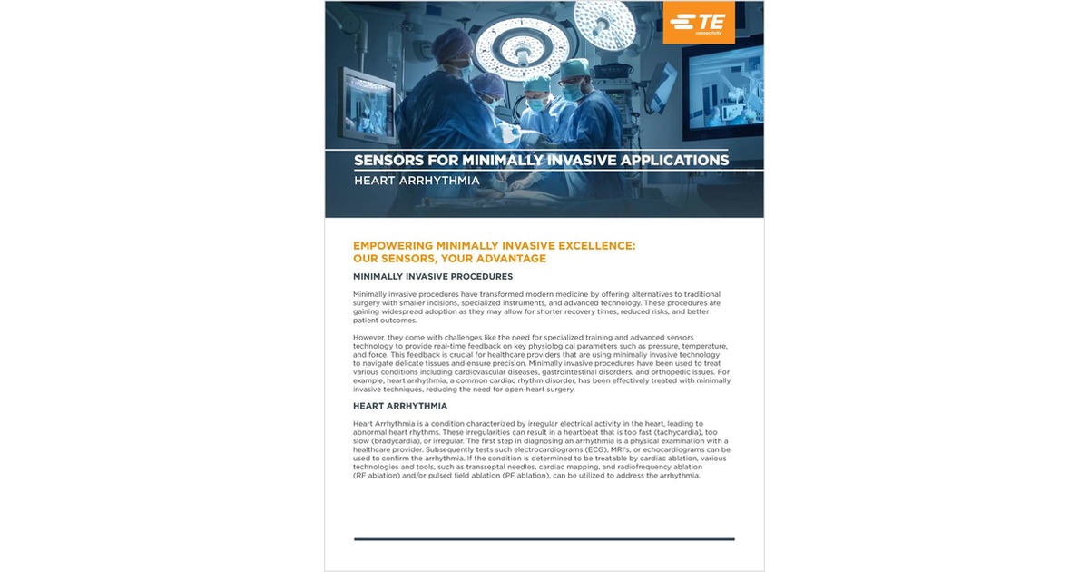 Discover Advanced Sensor Technology for your Minimally Invasive Devices ...