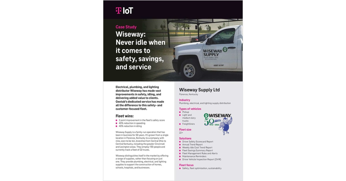 Wiseway: Never idle when it comes to safety, savings, and service Free ...