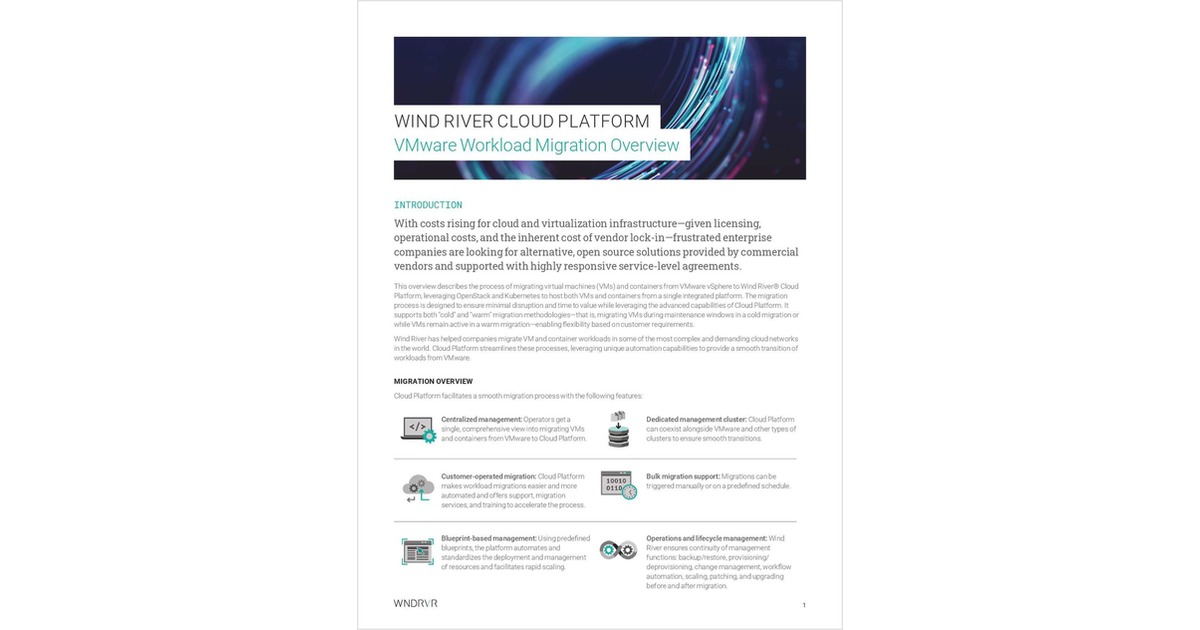 VMware Workload Migration Overview, Free Wind River Guide