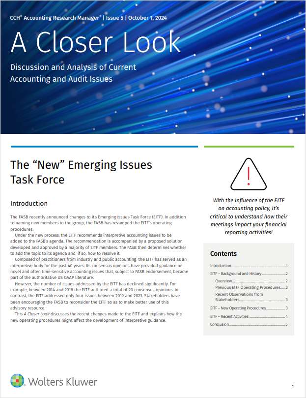 A Closer Look: The 'New' Emerging Issues Task Force Free eNewsletter